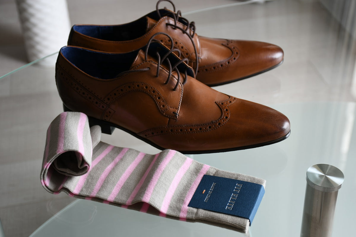Men's Pink Striped Dress Socks - Fun and Colorful – Fit Elite Socks